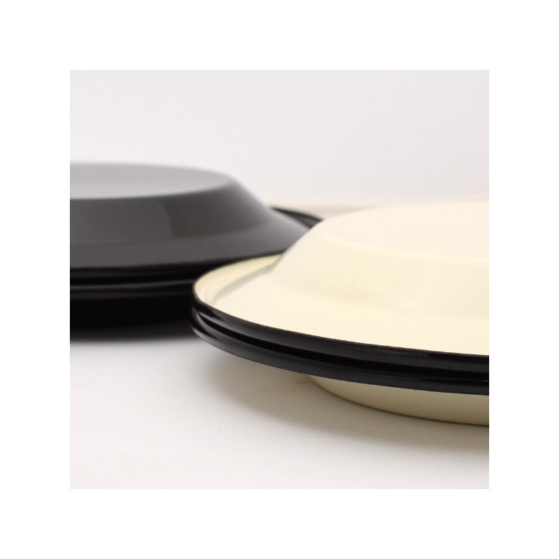 enamel plate, black inside